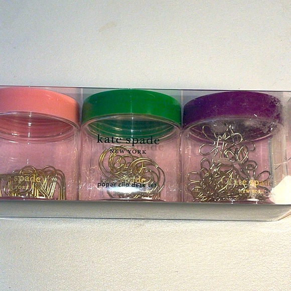kate spade | Office | New Kate Spade New York Paper Clip Desk Set 3 ...